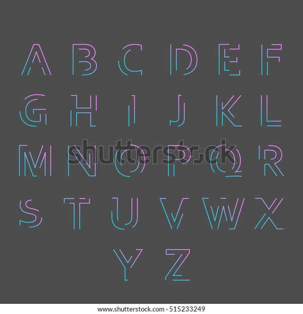 Font Typefacetypographic Alphabet Set All Caps Stock Vector (Royalty ...