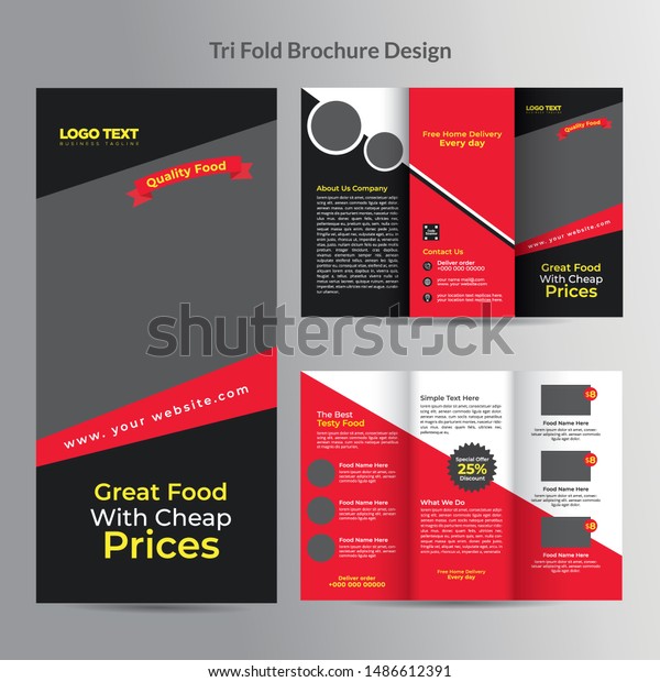 Food Beverage Brochure Templates Vector Design Stock Vector (Royalty ...