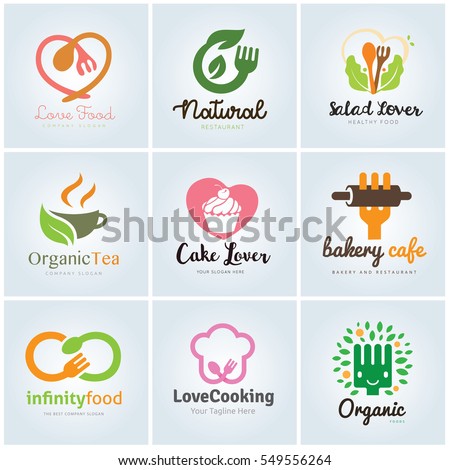 Food Beverages Logo Design Set Cooking Stock Vector (Royalty Free ...