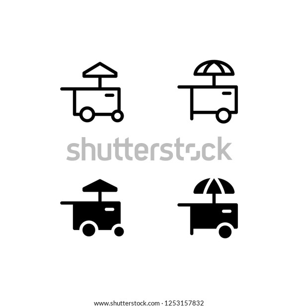 Food Cart Icon Logo Vector Symbol Stock Vector (Royalty Free) 1253157832