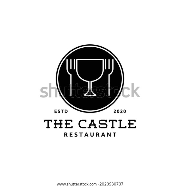 Food Castle Logo Label Template Emblem Stock Vector (Royalty Free ...