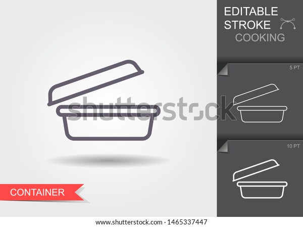 Food Container Outline Icon Editable Stroke Stock Vector (Royalty Free ...
