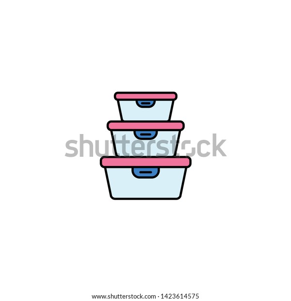 Food Container Vector Icon Sign Symbol Stock Vector (Royalty Free ...