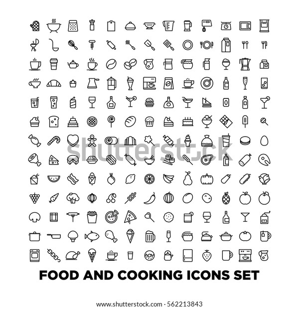 Ensemble d'icônes de cuisine et de : image vectorielle de stock (libre ...
