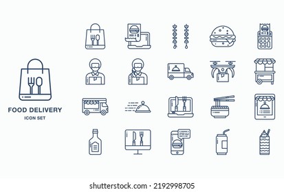 Food Delivery Icon Set Stock Vector (Royalty Free) 2192998705 ...