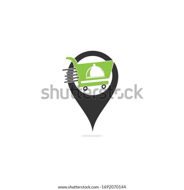 Food Delivery Map Pin Shape Concept Stock Vector (Royalty Free ...