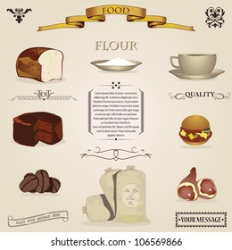 Food Design Elements Vintage Stock Vector (Royalty Free) 106569866 ...