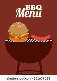 Food Design Over Red Background Vector Stock Vector (Royalty Free ...