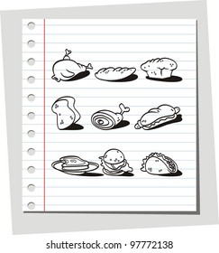 Food Doodle Set Stock Vector (Royalty Free) 97772138 | Shutterstock
