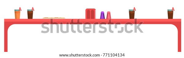 Food Drinks Table Isolated Vector Illustration Stock Vector (Royalty ...