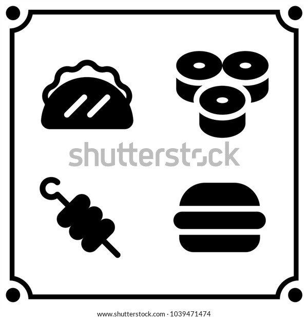 Food Eating Icon Vector Set Stock Vector (Royalty Free) 1039471474 ...