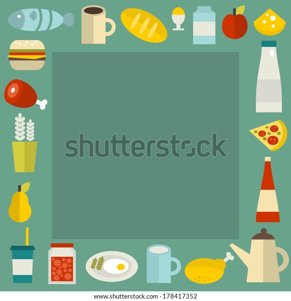 Food Frame Vector Illustration Stock Vector (Royalty Free) 178417352 ...