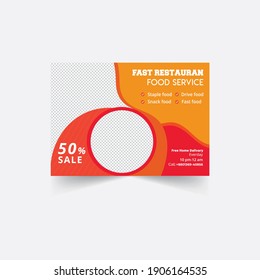 Food Horizontal Flyer Design Template: เวกเตอร์สต็อก (ปลอดค่าลิขสิทธิ์ ...