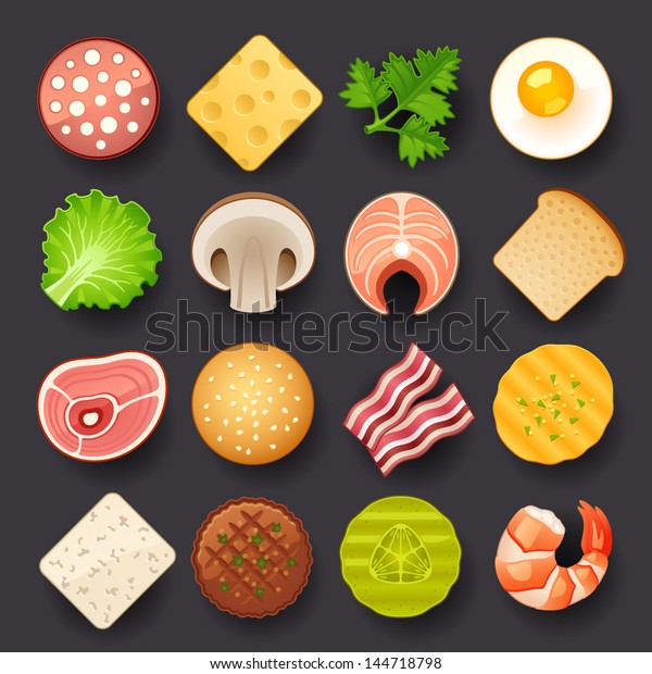 Food Icon Set Stock Vector (Royalty Free) 144718798