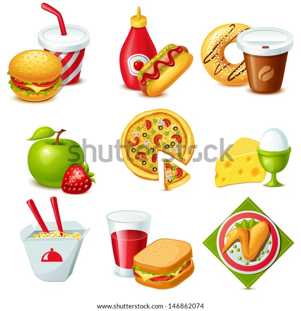 Conjunto de iconos de alimentos