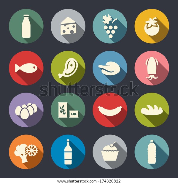 Conjunto de iconos de alimentos