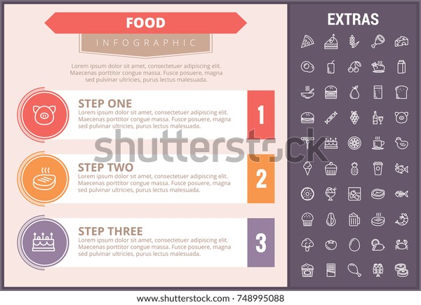 Food Infographic Timeline Template Elements Icons: immagine vettoriale ...