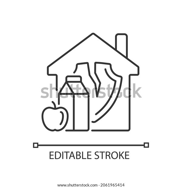 Food Insecurity Linear Icon Poverty Climate Stock Vector (Royalty Free ...