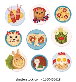 Food Kids Serving Ideas Vector Top Stock Vector (Royalty Free ...