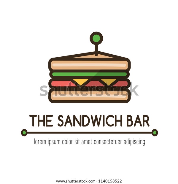 Food Logotype Classical Sandwich Text Sandwich Stock Vector (Royalty ...