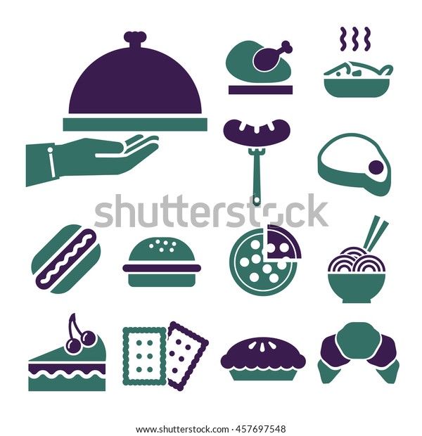 Food Meal Icon Set Stock Vector (Royalty Free) 457697548