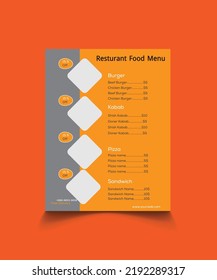 Food Menu Flyer Design Illustrator Creative Stock Vector (Royalty Free ...