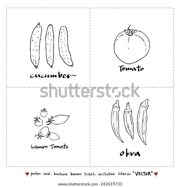 Food Menu Illustrations Set Food Ingredients Stock Vector (Royalty Free ...