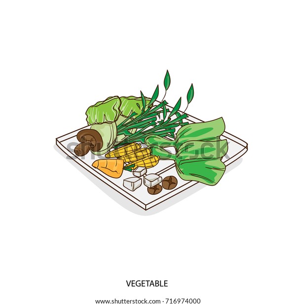 Food Object Vegetable Hand Drawing Stock Vector (Royalty Free) 716974000