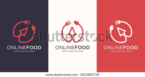 Food Online Logo Designs Template Symbol Stock Vector (Royalty Free ...