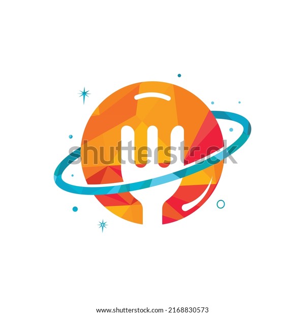 Food Planet Vector Logo Design Template: เวกเตอร์สต็อก (ปลอดค่า ...