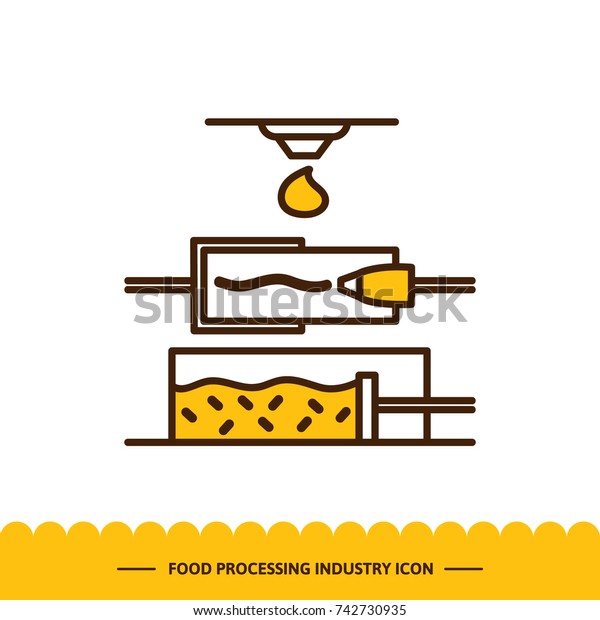 Food Processing Industry Icon Automated Line: vector de stock (libre de ...