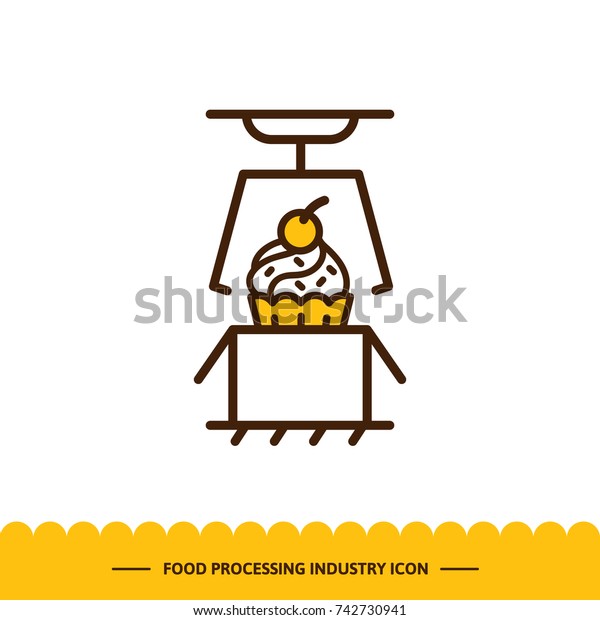 Food Processing Industry Icon Automated Line Stock Vector (Royalty Free ...