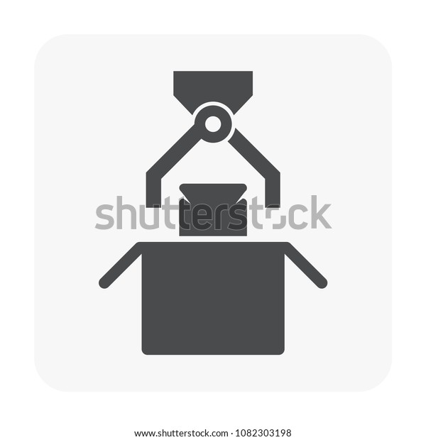 Food Processing Industry Production Line Icon Stock Vector (Royalty ...