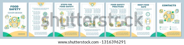 Food safety brochure template layout. Eco products. Flyer, booklet ...