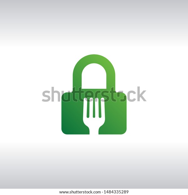 Food Security Lock Icon Logo Design Stock Vector (Royalty Free ...