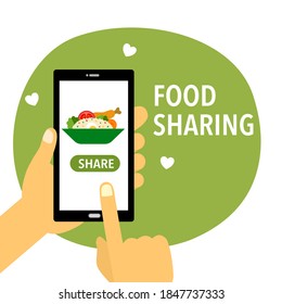 Vektor Stok Food Sharing Concept Vector Illustration On (Tanpa Royalti ...