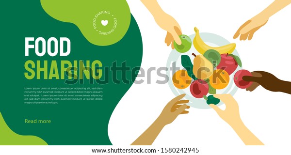 Food Sharing Illustration Layout Share Meal Stock Vector (Royalty Free ...