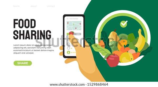 Food Sharing Project Mobile App Help Stock Vector (Royalty Free ...