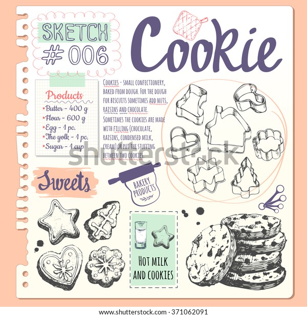 Food Sketchbook Set Different Cookies Figure Stock Vector (Royalty Free ...