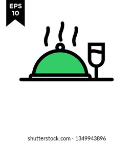 Food Tray Icon Vector Logo Design Stock Vector (Royalty Free) 1349943896