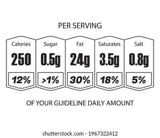 Food Value Label Chart Vector Information Stock Vector (Royalty Free ...