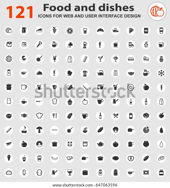Food Web Icons User Interface Design Stock Vector (Royalty Free ...