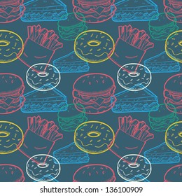 Food Wrapping Paper Pattern Stock Vector (Royalty Free) 136100909 ...