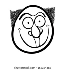 Foolish Cartoon Face Black White Vector Stock Vector (Royalty Free ...
