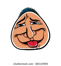 Foolish Cartoon Face Vector Illustration Stock Vector (Royalty Free ...