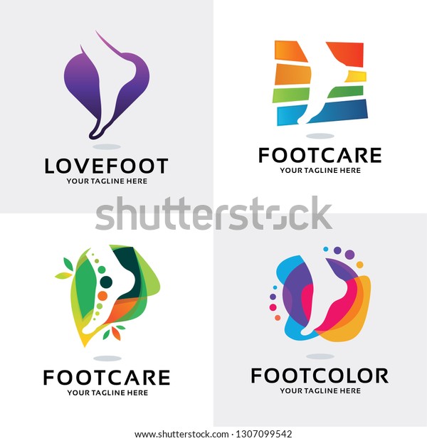 Foot Care Logo Set Design Template Stock Vector (Royalty Free ...