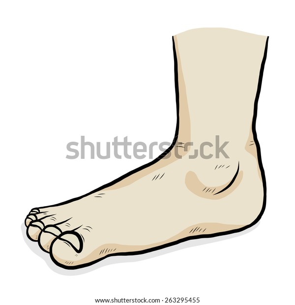 Foot Cartoon Vector Illustration Hand Drawn 스톡 벡터(로열티 프리) 263295455 ...