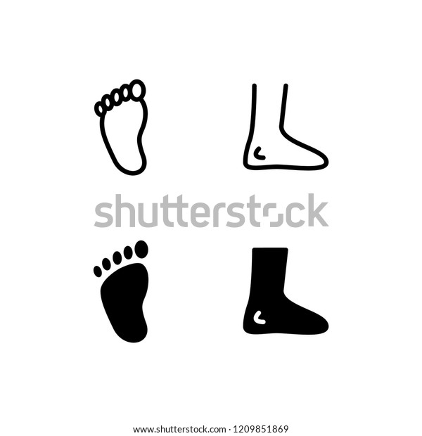 Foot Icon Logo Vector Symbol Feet Stock Vector (Royalty Free) 1209851869