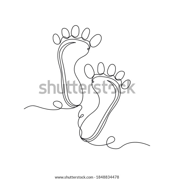 Foot Icon One Line Drawing Vector Stock Vector (Royalty Free ...