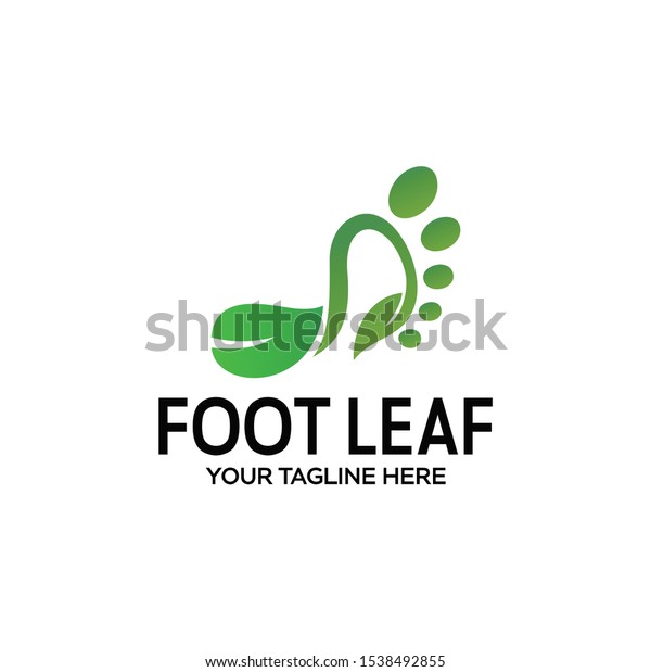 Foot Leaf Logo Green Foot Logo Stock Vector (Royalty Free) 1538492855 ...